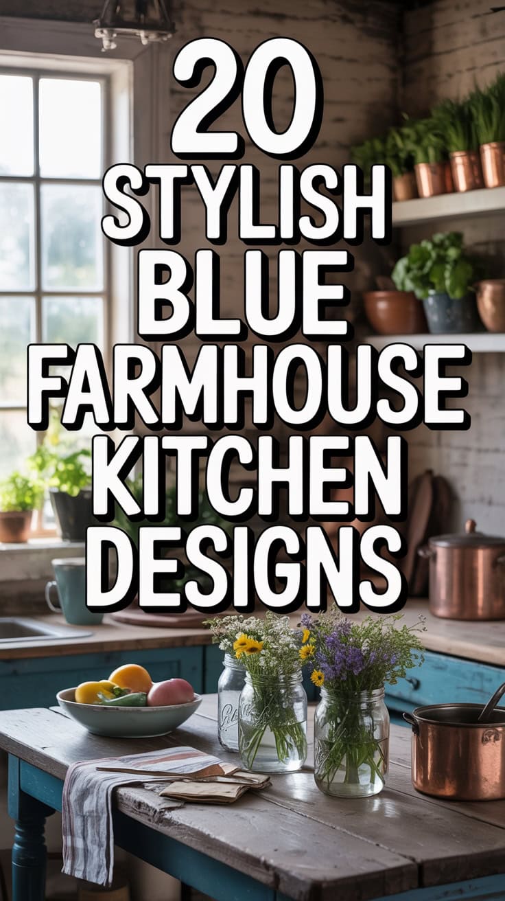 20 Stylish Blue Farmhouse Kitchen Designs