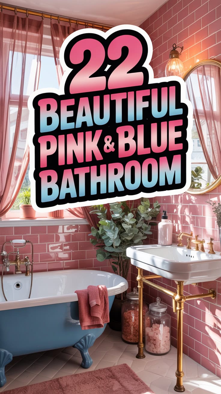 22 Beautiful Pink and Blue Bathroom